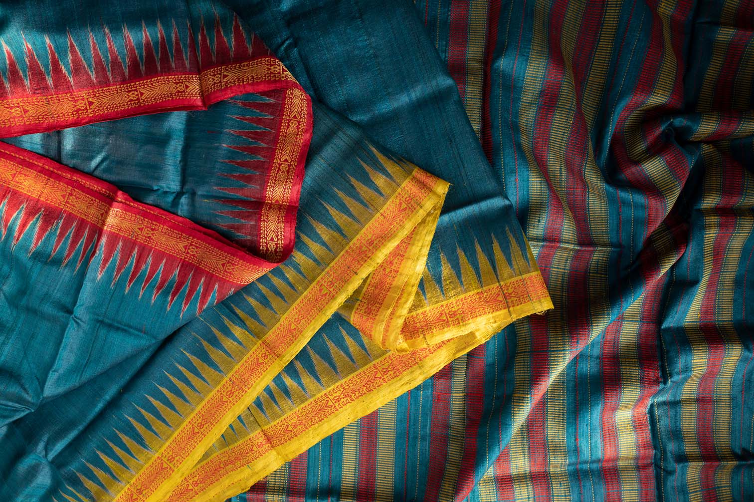 Aarush Tussar Silk Sari | Dobby Ikat and Jala Weave | Vani Vrtti